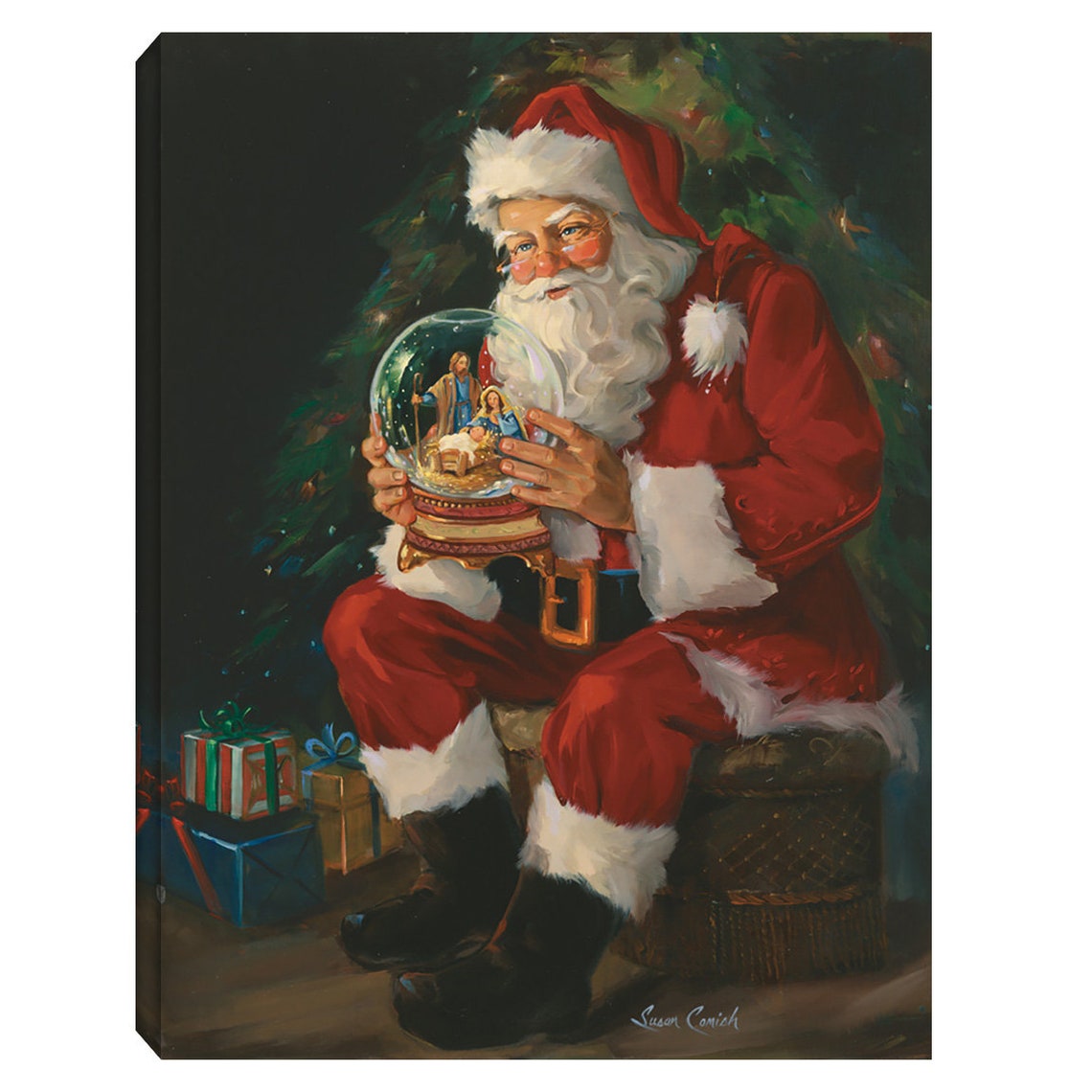 Snow Globe Santa by Susan Comish - Etsy