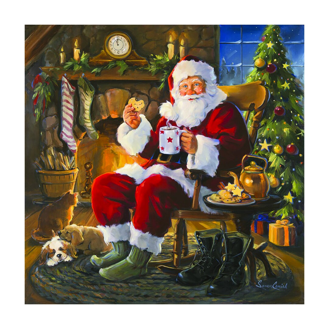 Santa Cookie Break by Susan Comish - Etsy