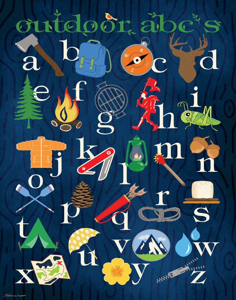 Outdoor Abc's Art by Stephanie Marrott - Etsy