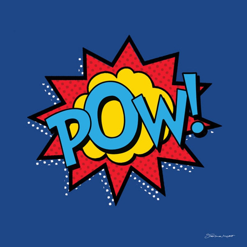 4 Set of Superhero Action Words by Stephanie Marrott - Etsy