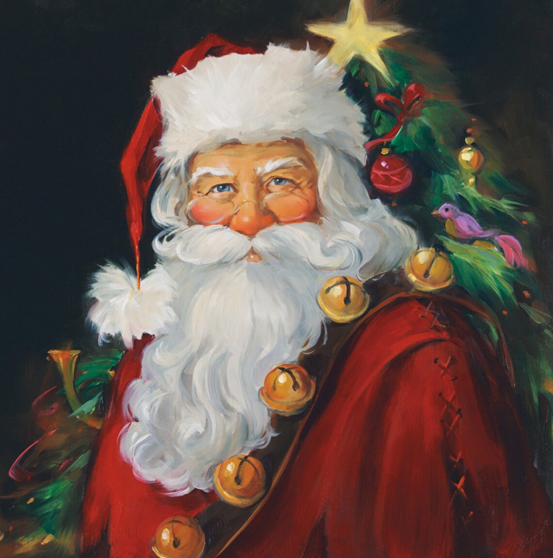 Sparkling Santa by Susan Comish - Etsy