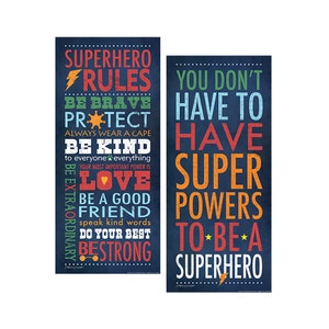 Superhero Rules 2 Set - by Stephanie Marrott - Etsy