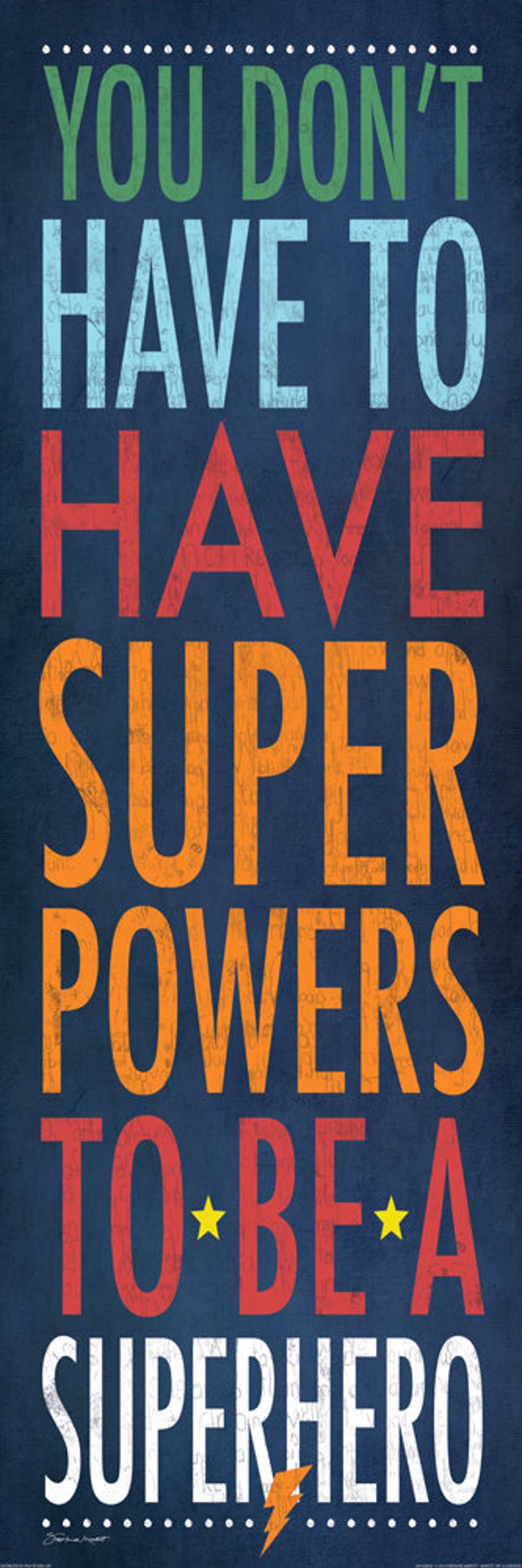 Superhero Rules Set - 12x36 PRINTS by Stephanie Marrott - Etsy