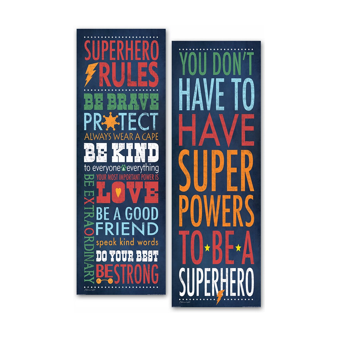 Superhero Rules Set - 12x36 PRINTS by Stephanie Marrott - Etsy