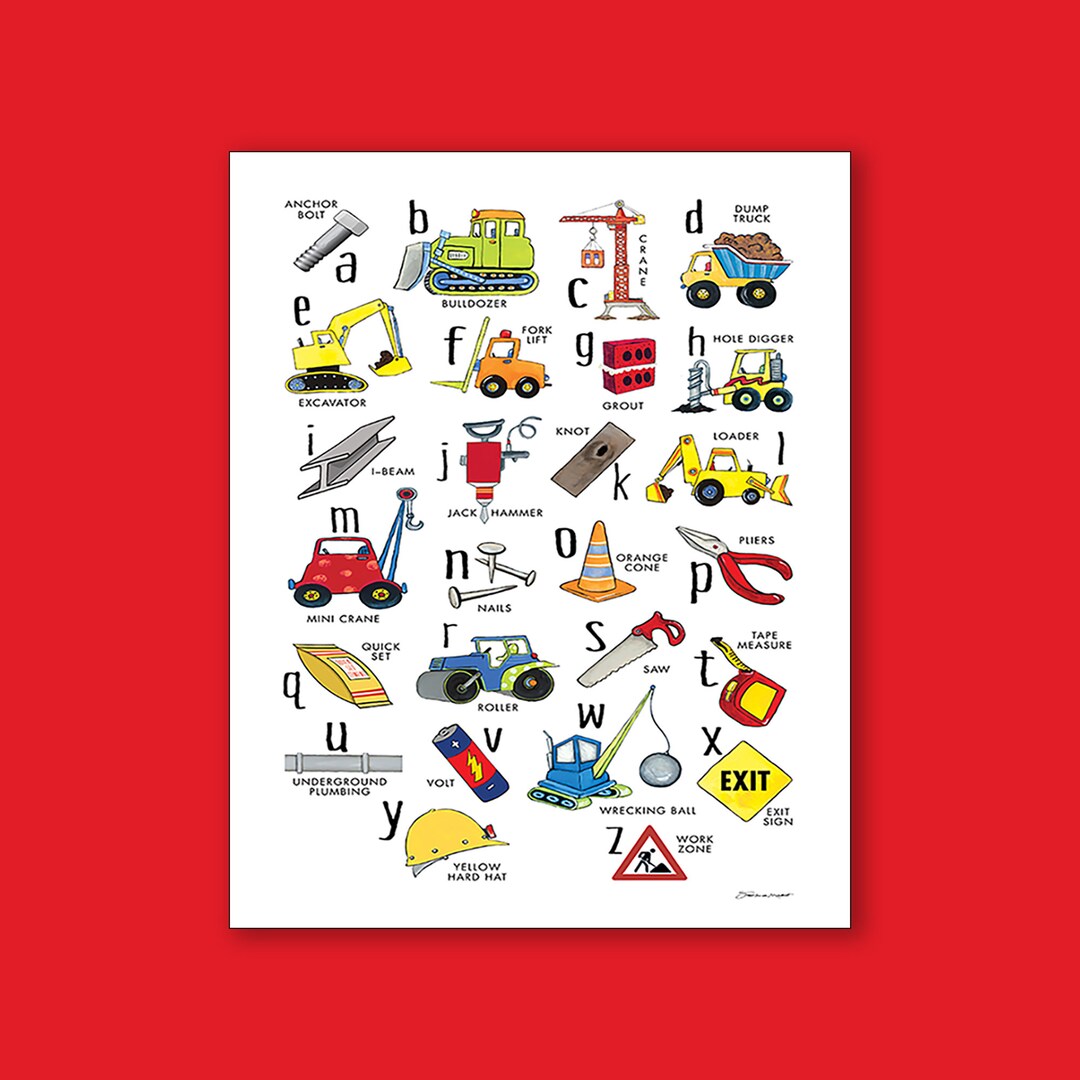 Construction Abc's Art by Stephanie Marrott - Etsy
