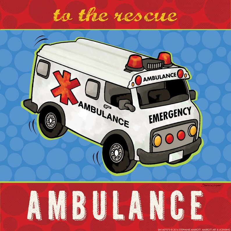 Emergency Vehicles 4 Set by Stephanie Marrott - Etsy