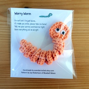 Worry Worm. Wiggly, Touchy Feely Crocheted Worm. 5 Inches. Fidget ...