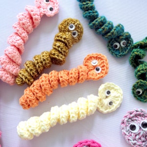 Worry Worm. Wiggly, Touchy Feely Crocheted Worm. 5 Inches. Fidget ...