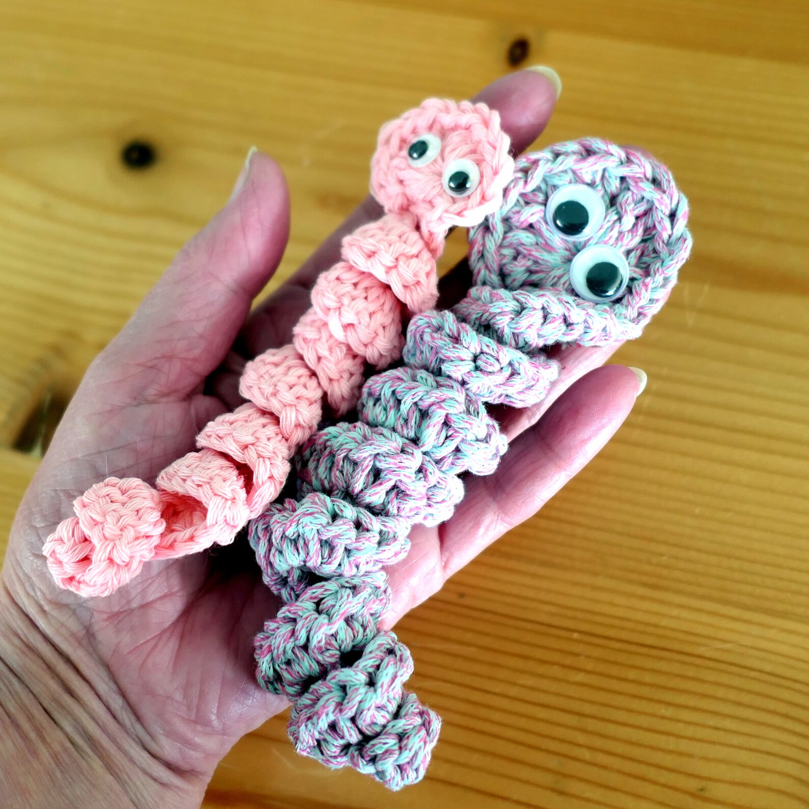 Worry Worm. Wiggly, Touchy Feely Crocheted Worm. 5 Inches. Fidget ...