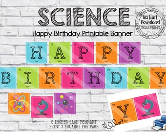 Periodic Table Banner Happy Birthday Name Science Birthday | Etsy