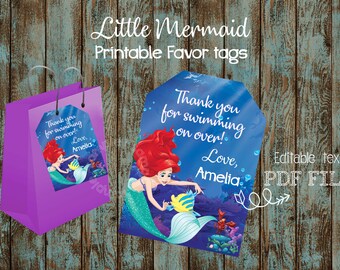 Little mermaid tags | Etsy