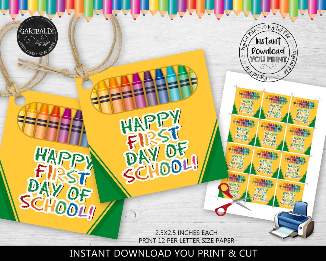 Printable Happy First Day of School Tag Back to School Gift Tag Teacher ...