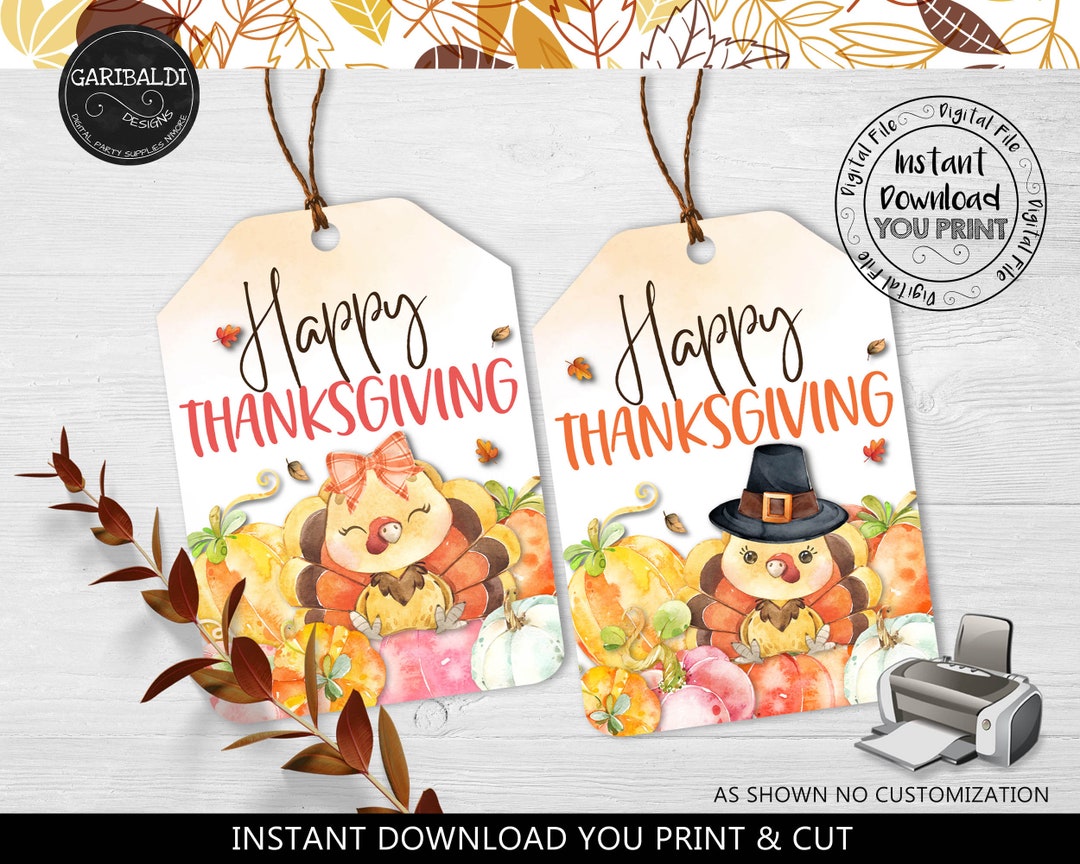 Printable Thanksgiving Favor Tags Happy Thanksgiving Gift Tags ...