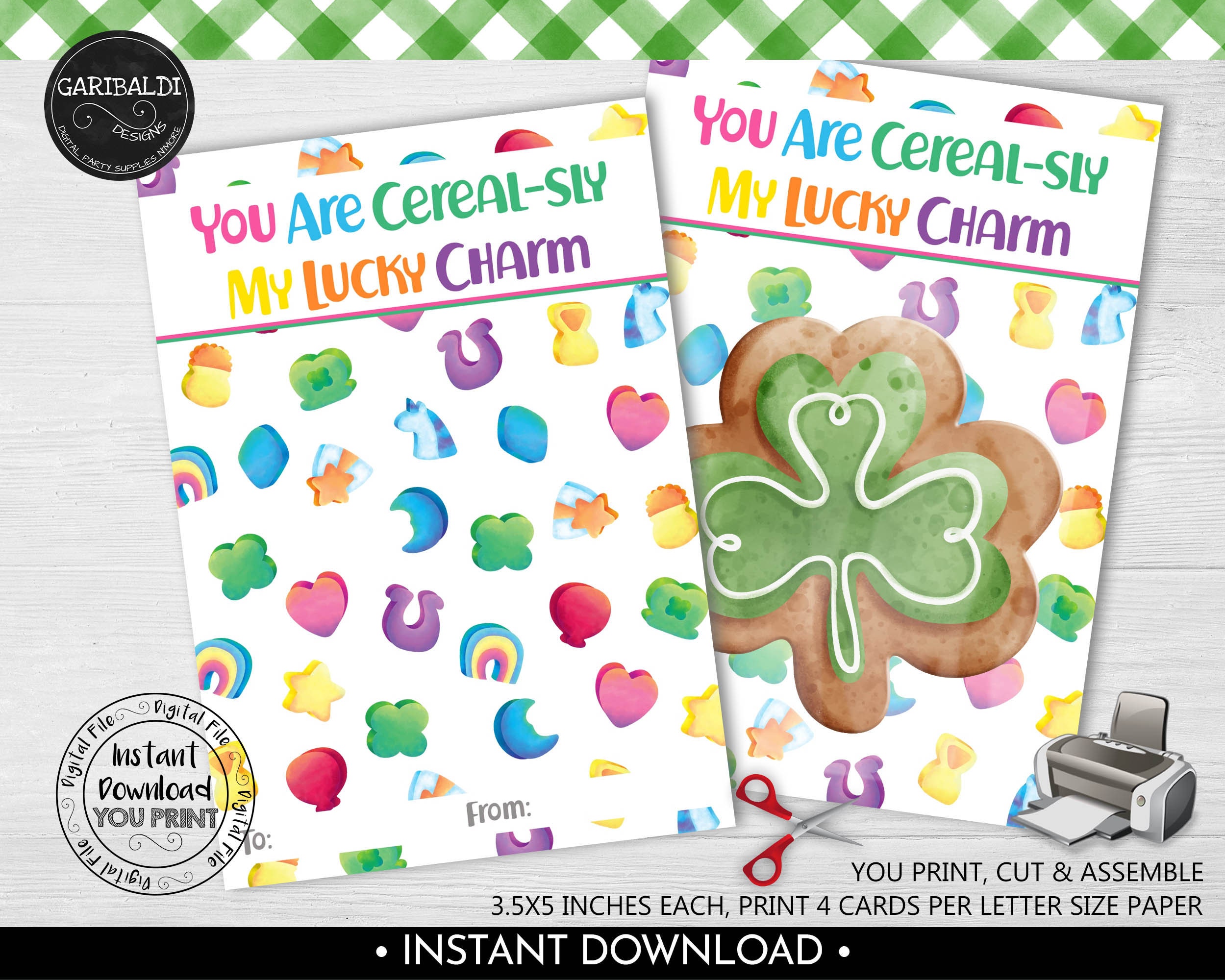 Instant Download You Are Cereal-sly My Lucky Charm Cookie Card ...