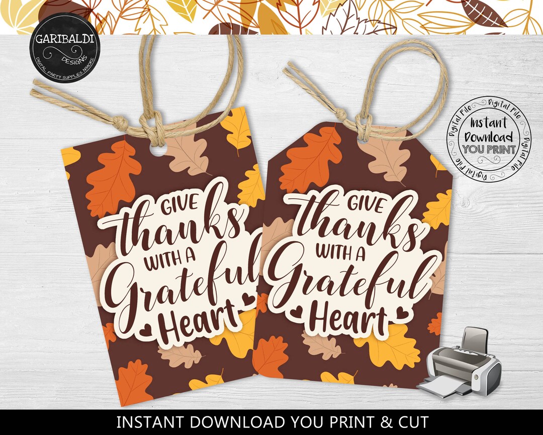 Printable Thanksgiving Favor Tags, Fall Tags, Thanksgiving Labels ...