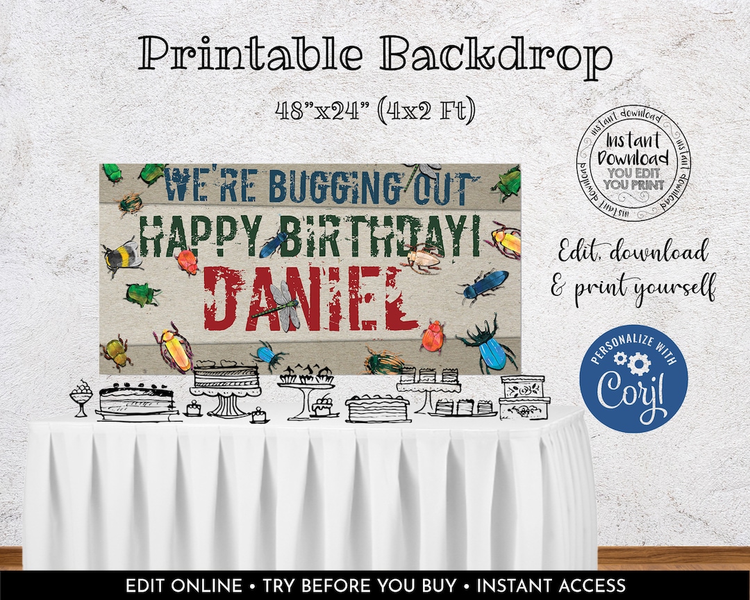 Editable Insects Backdrop Banner, Bugs Backdrop Banner Template ...