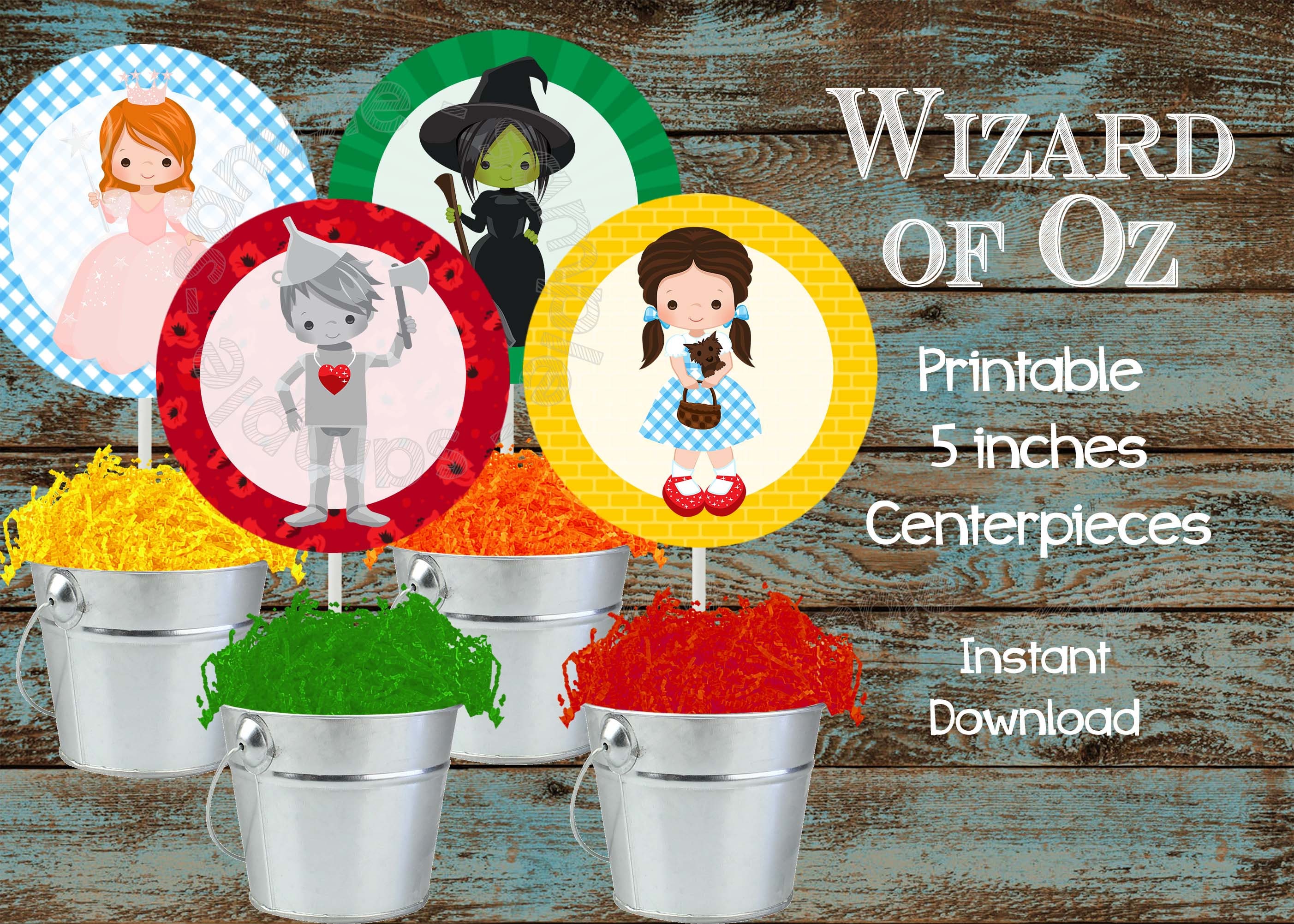 Printable Wizard of Oz Centerpieces Wizard of Oz Decorations | Etsy