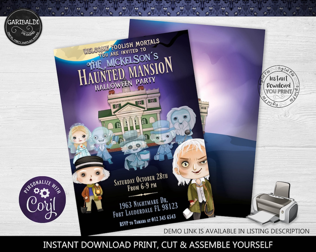 Editable Haunted Mansion Invitation Haunted Mansion Halloween Party ...