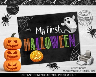 First Halloween Printable Sign - Etsy