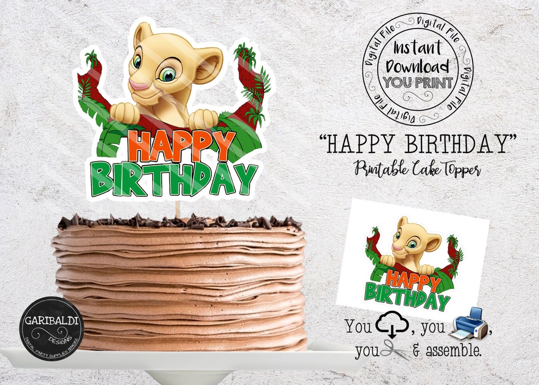 Printable Lion King NALA Cake Topper, Nala Printable Cake Topper, Lion ...