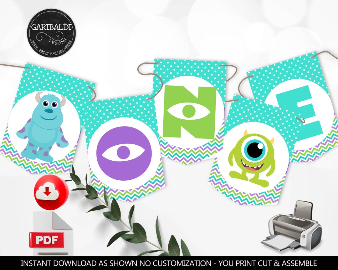 Printable Monsters "i Am One" Pennant Banner, DIY Monsters High Chair ...