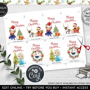 Editable Christmas Tags Frozen Christmas Tags Printable Merry Christmas ...