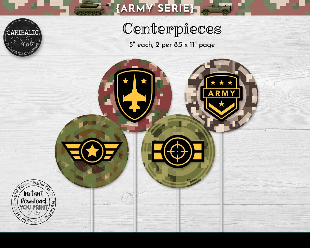Instant Download Army Centerpieces Printable Solider Decorations ...