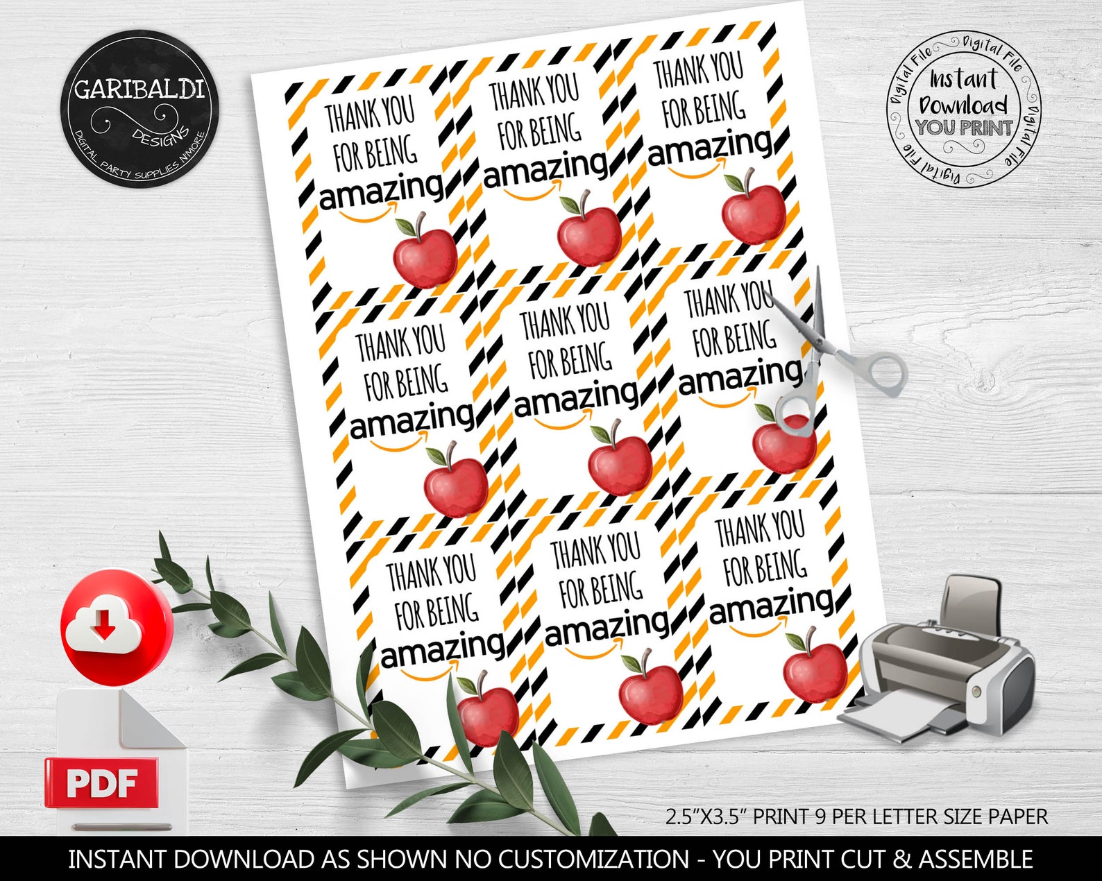 Teacher Appreciation Tags Thank You for Being Amazing - Etsy