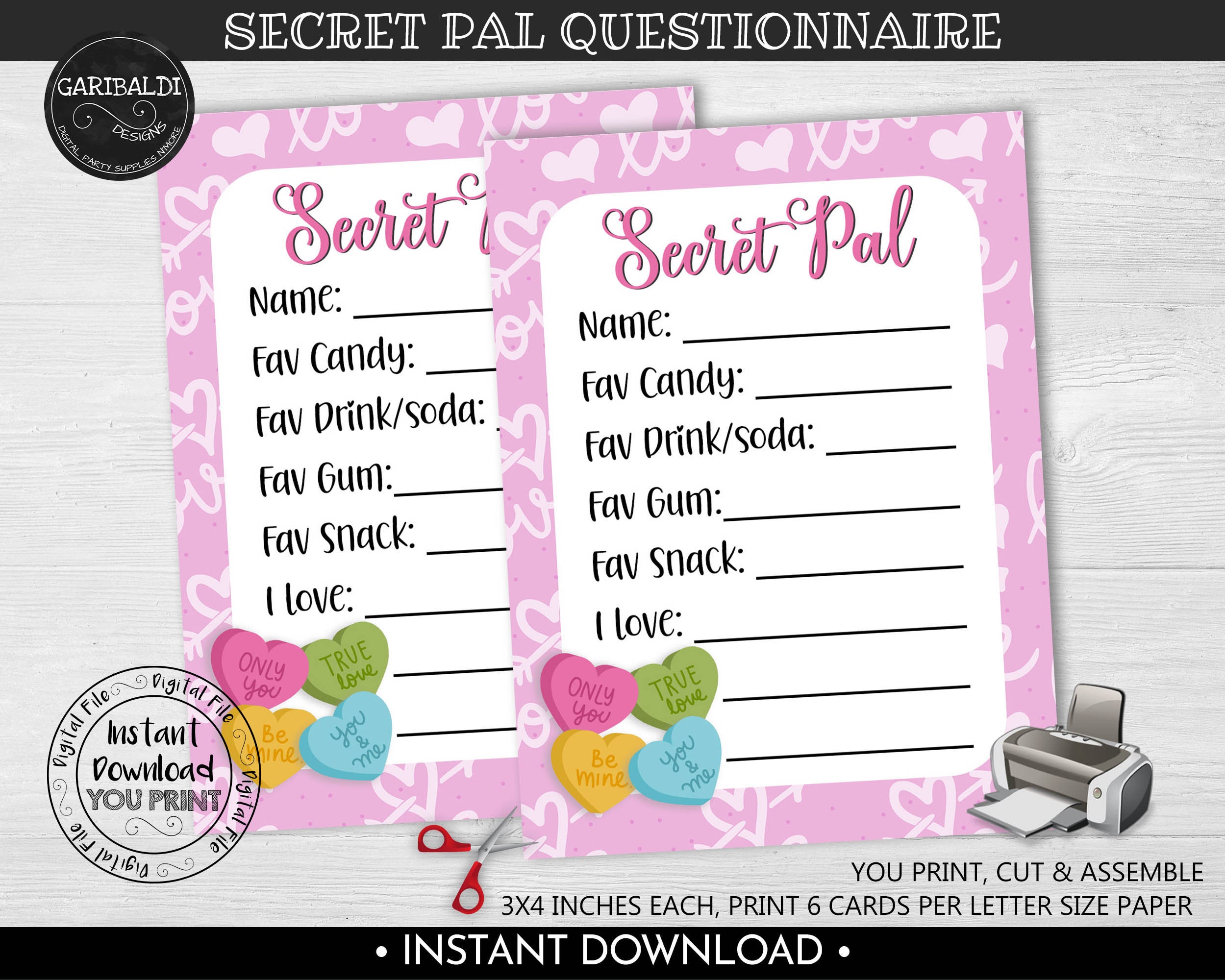 Secret Pal Questionnaire