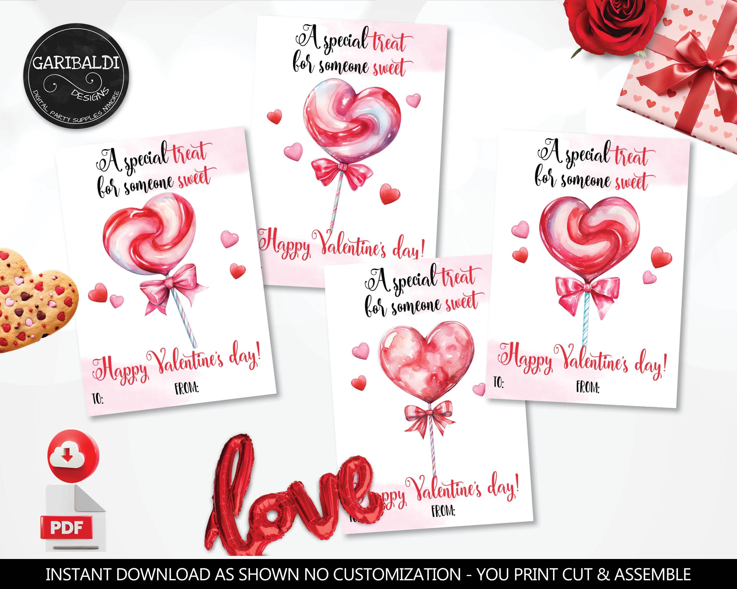Printable Valentine's Day Cards Sweet Treat Valentine's Day School ...