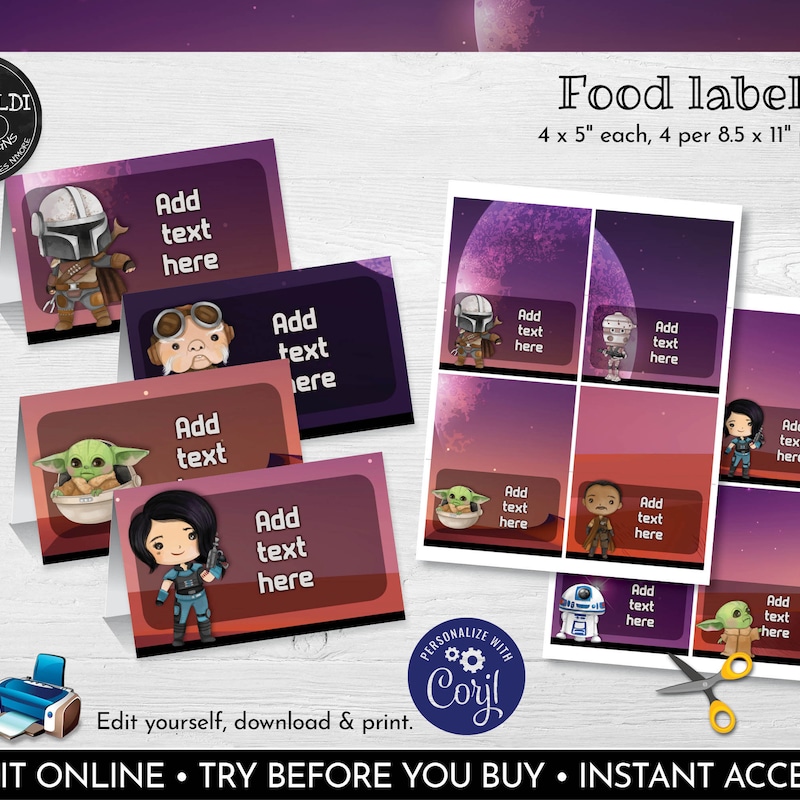 Starwars Food Labels - Etsy