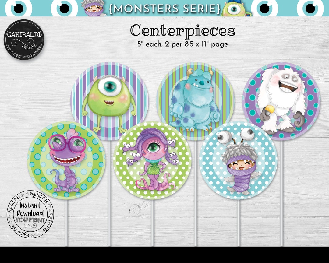 Instant Download Monsters Centerpieces Printable Monsters Decorations ...