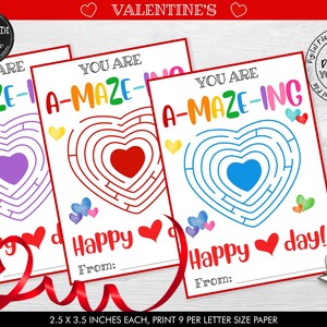 Instant Download Maze Valentine's Day Card You Are A-MAZE-ING Valentine ...