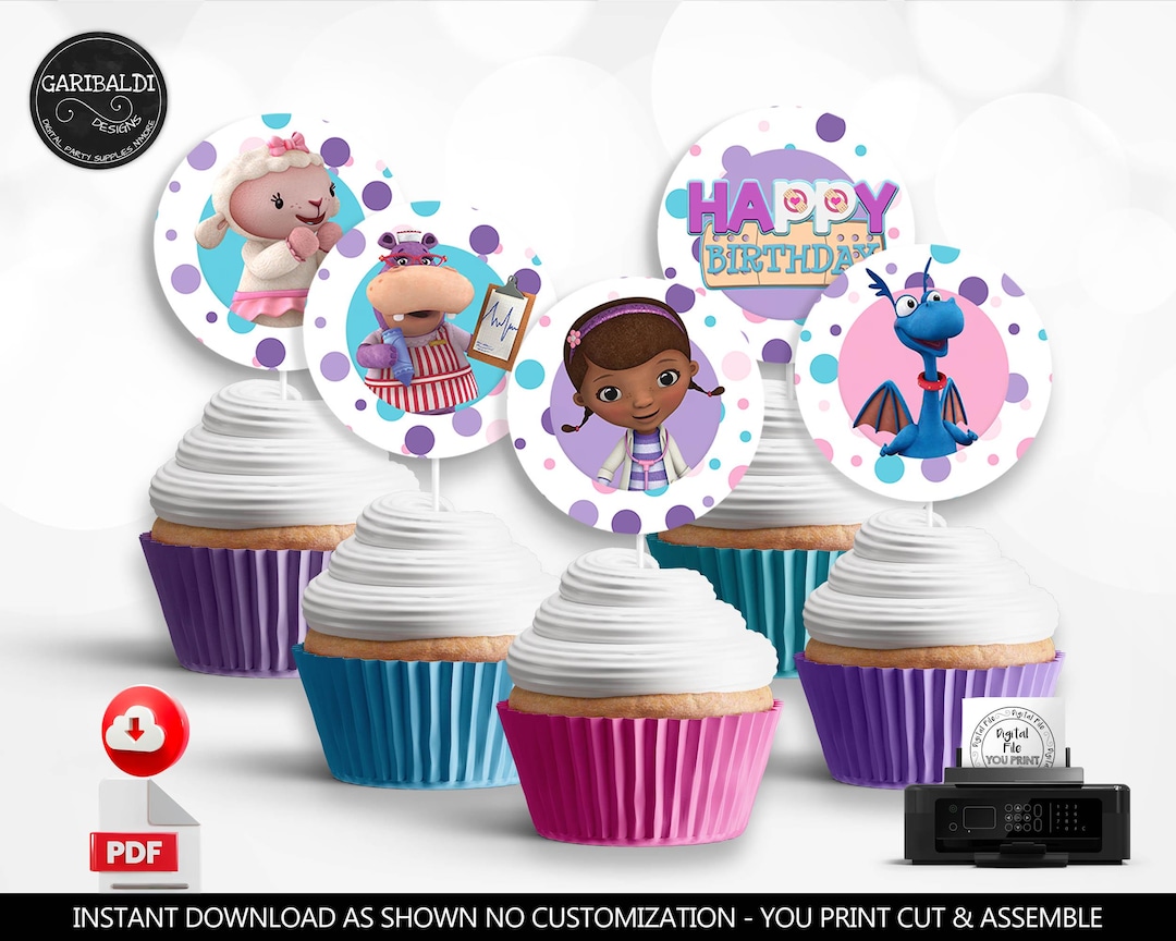 Doctor Cupcake Toppers Doctor Birthday Party Supplies Doc Birthday ...