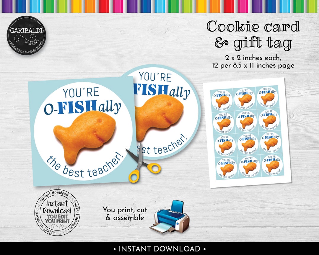 Instant Download You Are O-fishally the Best Teacher Gift Tag ...