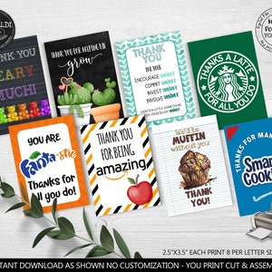 Teacher Appreciation Tags Bundle Thank You Labels School Volunteer ...