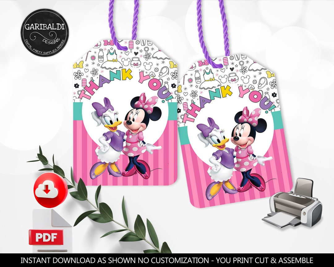 Instant Download Printable Minnie Favor Tags Minnie Party Tags Minnie ...