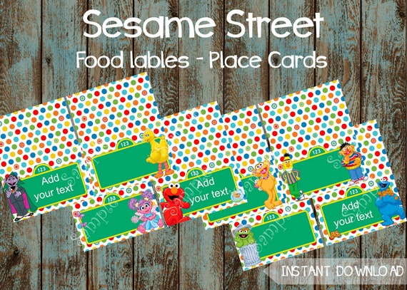 Printable Sesame Street Food Labels Editable Sesame Street | Etsy