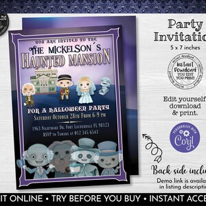 Editable Haunted Mansion Invitation Haunted Mansion Party - Etsy