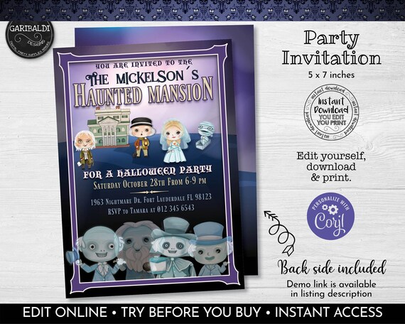 Editable Haunted Mansion Invitation Haunted Mansion Party - Etsy