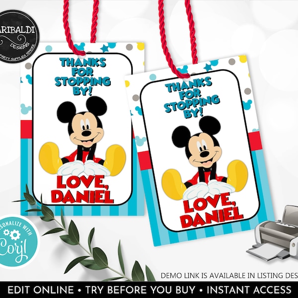 Mickey Name Tag - Etsy