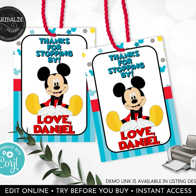 Mickey Name Tag - Etsy