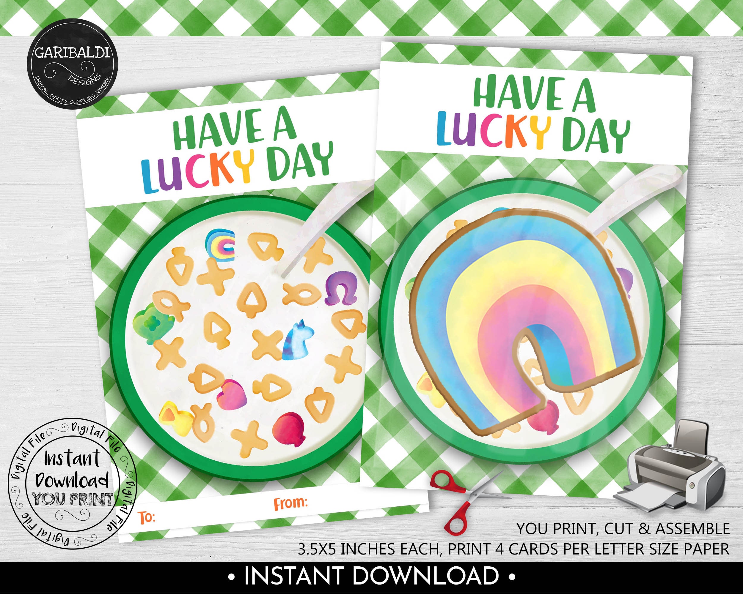 Have a Lucky Day Cookie Card, Instant Download St. Patrick's Day Mini ...