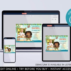 Editable Maui Invitation Printable Hawaiian Photo Invite Instant ...