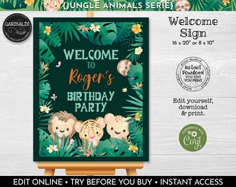 Editable Coloring Page Safari Animals Birthday Party Activity - Etsy