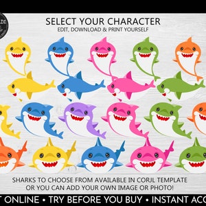 Editable Shark First Day School Sign First Day of School Photo Prop ...