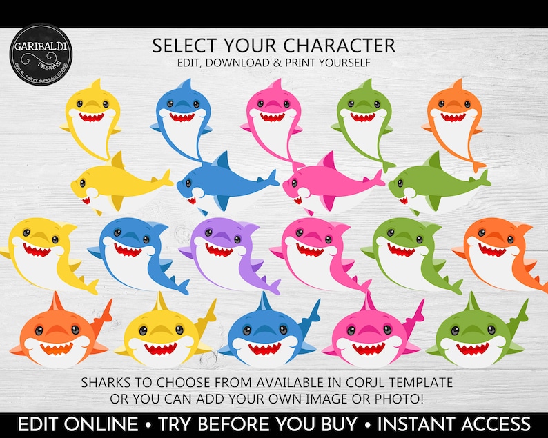 Editable Shark First Day School Sign First Day of School Photo Prop ...