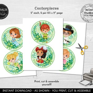 Peter Pan Centerpieces Neverland Birthday Party Supplies Cake Topper ...