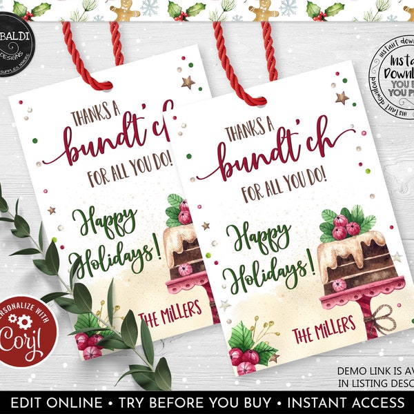 Bundt Cake Tags for Teacher - Etsy