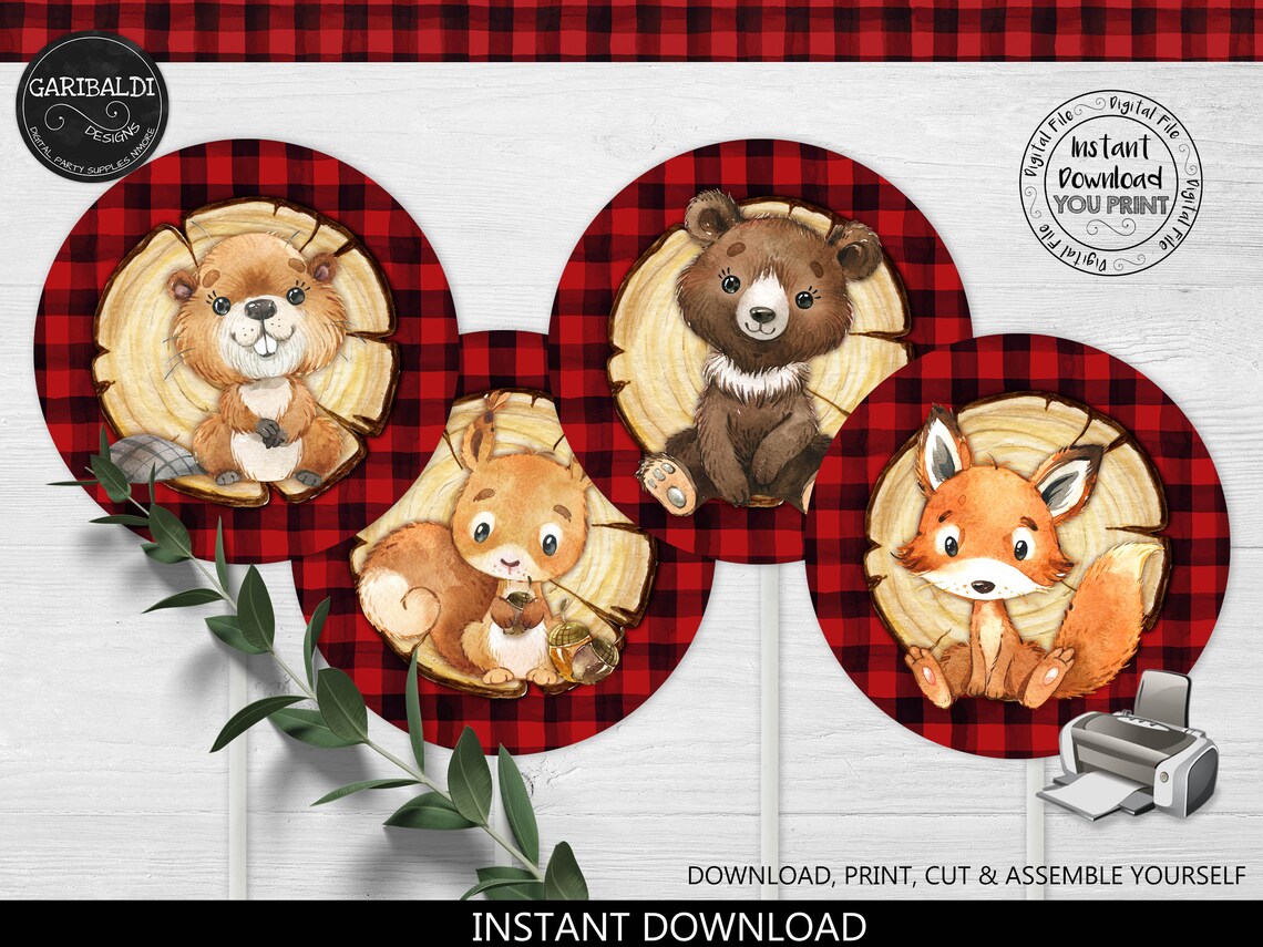 Lumberjack Centerpieces Printable Woodland Party Decorations Little ...